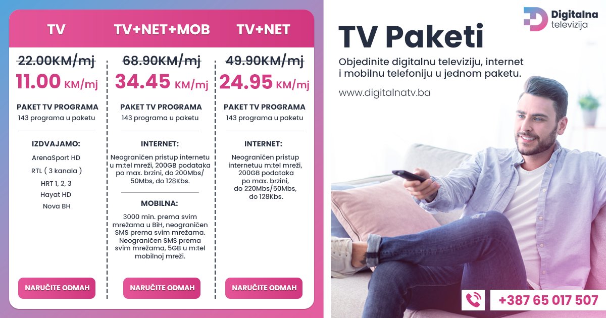 Najbolji TV paketi u Bosni i Hercegovini